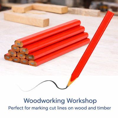 32 Pack Carpenter Pencils 175mm Woodwork Marking Pencils for Joiners ...