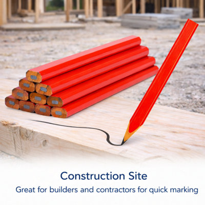 32 Pack Carpenter Pencils 175mm Woodwork Marking Pencils for Joiners ...