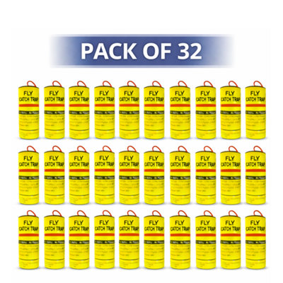 32 Pack Sticky Fly Paper Strips Non Toxic Fly Catchers for Home Kitchen ...