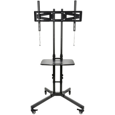 32" to 65" Fixed TV Trolley Bracket Portable Floor Screen Stand Glass ...