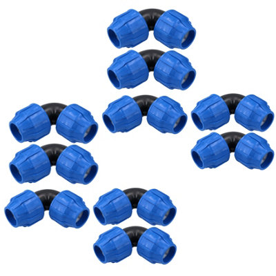 32 x 32mm MDPE Elbow 90 Degree Compression Coupling Fitting Connector ...