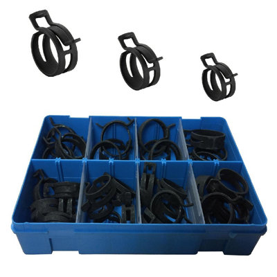 32 x Assorted Mikalor Heavy Duty Spring Band Clamps Radiator Pipe Air ...