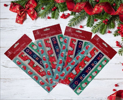 320 Christmas Paper Chains Cute Kids Xmas Craft Garland Peel & Seal ...