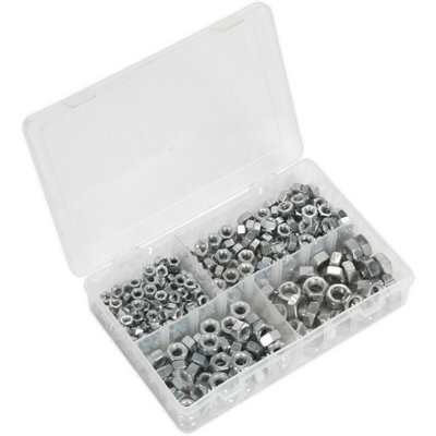 320 Piece Steel Nut Assortment - 1/4" to 1/2" UNF - Partitioned Storage ...