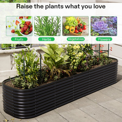 320cm x 80cm Galvanized Steel Raised Garden Beds Outdoor Large Metal ...