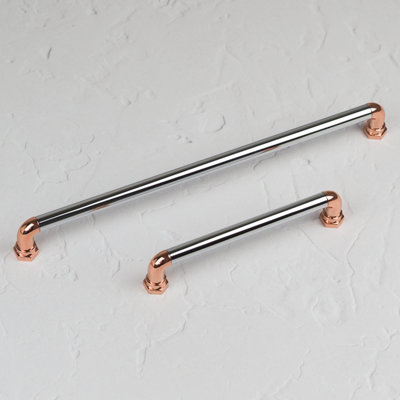 320mm Chrome & Copper Bar Handle | DIY at B&Q
