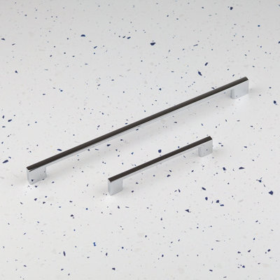 320mm Polished Chrome Square D Handle | DIY at B&Q