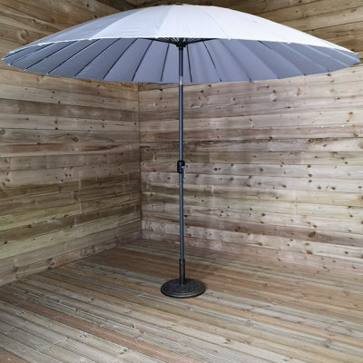 325cm Aluminium Parasol Light Grey with Crank & Tilt Mechanism for ...
