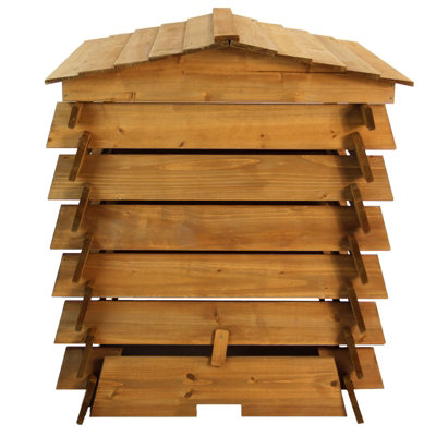 328L Wooden Compost Bin in BeeHive Style | DIY at B&Q