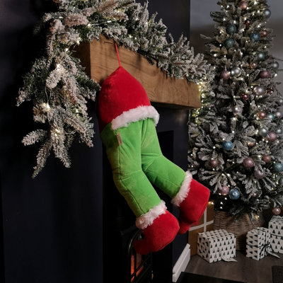 32cm Door Hanging Laughing Elf Animated Indoor Christmas Decoration