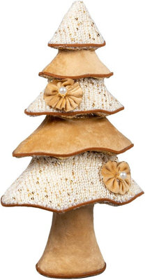 32cm Gold Tree - Christmas Figurine | DIY at B&Q