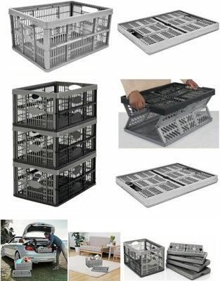 32L Collapsible Plastic Foldable Crates - 10