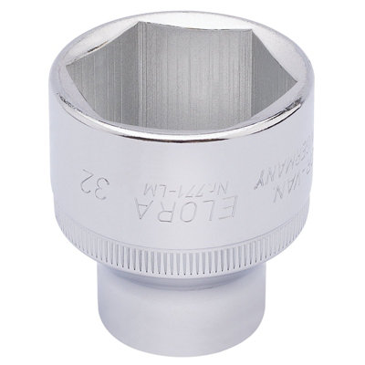 32mm 1/2" Square Drive Elora Hexagon Socket 15321 | DIY at B&Q