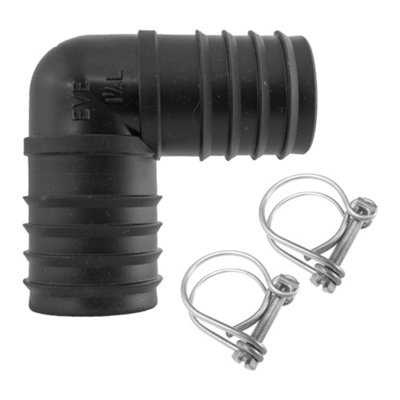 32mm (1.25") pond corrugated flexible pipe/hose elbow connector +2 x ...