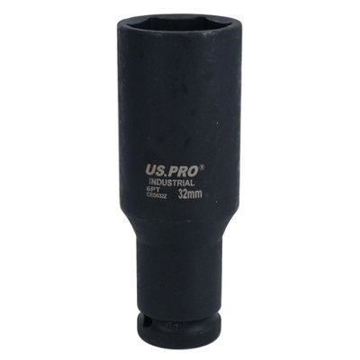 32mm Extra Deep Long Metric MM Impact Socket 1/2" Drive 6 Sided Single ...