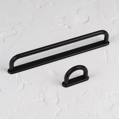 32mm Matt Black Kitchen Cabinet Handle Loop Pull Backplate Cupboard Bedroom Bathroom Door Drawer ...