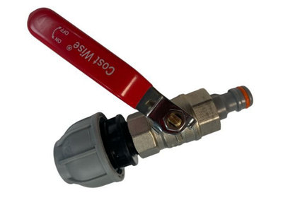 32mm MDPE compression water pipe fitting- full flow metal lever valve ...