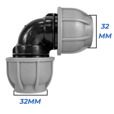 32mm MDPE Elbow Compression Fitting for Water Pipes