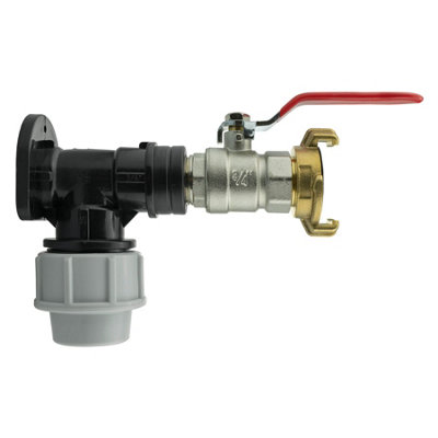 32mm MDPE Wall Flange Kit with 3 4 inch MF Lever Valve and 3 4 inch ...