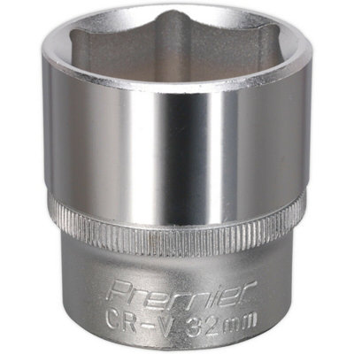 32mm Steel Drive Socket - 1/2" Square Drive - Chrome Vanadium Wrench ...