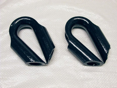 32MM Wire Rope Tube Thimbles X2 (Blue Painted Cable Winch Heavy Duty)