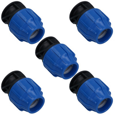 32mm x 1/2" MDPE Male Adapter Compression Coupling Fitting Water Pipe 5pk