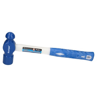 32oz (800g) Ball Pein Hammer with Fibreglass Shaft and TPR Rubberised ...