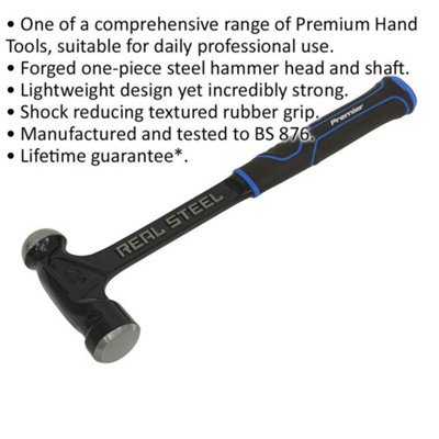 32oz Steel Ball Pein Hammer with Shock Reducing Rubber Grip for ...