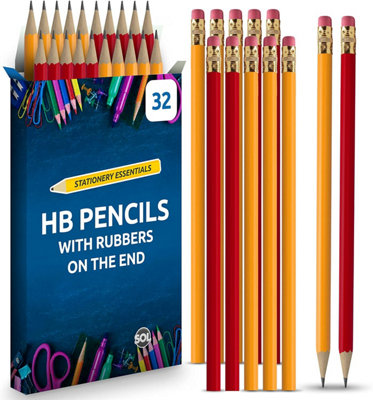 Hb pencils with rubber store