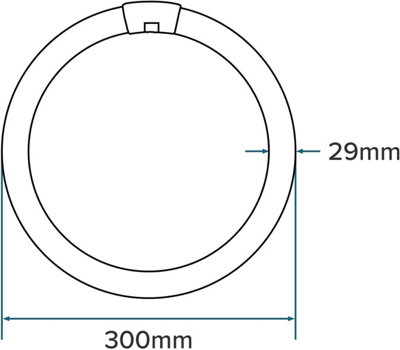32w Circular Fluorescent T9 Tube Round G10Q Daylight White 6500k Diam 307mm