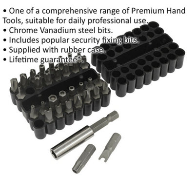 33 Piece Security Bit & Magnetic Adaptor Set - TRX-Star - Imperial & Metric