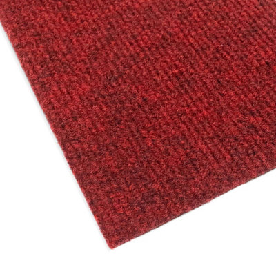3353 - 16x Heavy duty 50 X 50cm Carpet Tiles (4m2) - 8mm Thick, Red ...