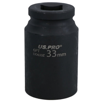 33mm Metric 3/4 Drive Double Deep Impact Socket 6 Sided Single Hex ...