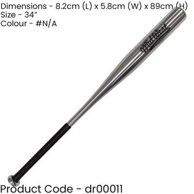 34 Inch Aluminium Alloy Baseball Bat - Silver Metal Premium Comfort ...