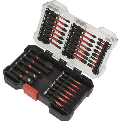 34 Piece Impact Grade Power Tool Bit Set - S2 Steel Bits - Plastic ...
