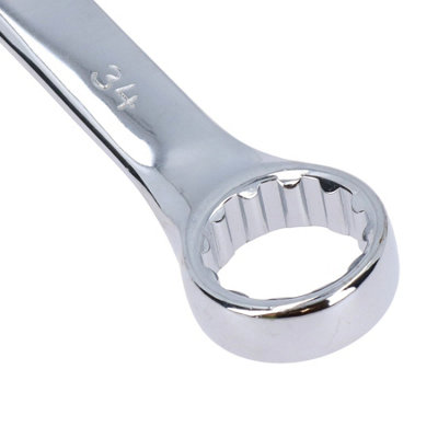 34mm Metric Combination Combo Ring Spanner Wrench Extra Long Bi-Hex Ring