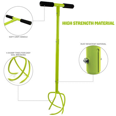 35 Inch Long Handle Garden Twist Tiller Manual Gardening Cultivator ...
