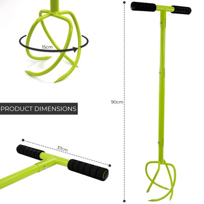 35 Inch Long Handle Garden Twist Tiller Manual Gardening Cultivator ...