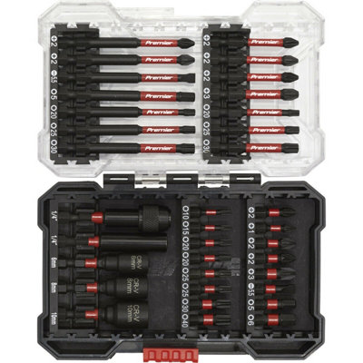 35 Piece Impact Grade Power Tool Bit Set - S2 Steel Bits - Plastic ...