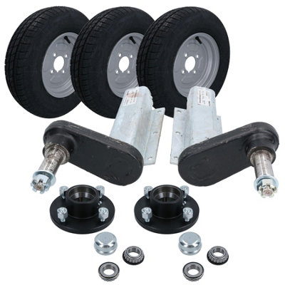 350kg Galvanised Trailer Suspension Units & 10" Wheels & Tyres Kit 4 ...