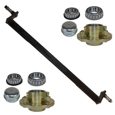 350kg Trailer Unbraked Suspension Straight Beam Axle with 4in PCD Hubs ...