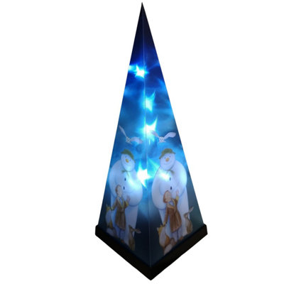 35cm Battery Operated Laser Pyramid Christmas Decoration The Snowman ...