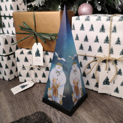 35cm Battery Operated Laser Pyramid Christmas Decoration The Snowman ...