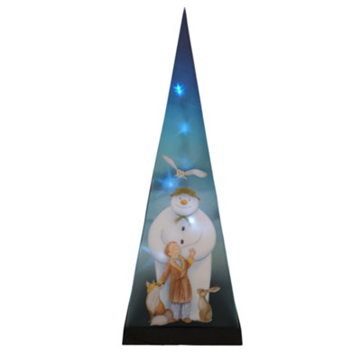35cm Battery Operated Laser Pyramid Christmas Decoration The Snowman ...