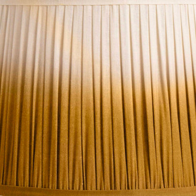 35cm Mustard Yellow Ombre Pleated Tapered Lamp Shade For Table Lamps