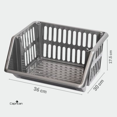 35cm Plastic Stacking Basket Storage Veg Rack Stackable Organizer for ...