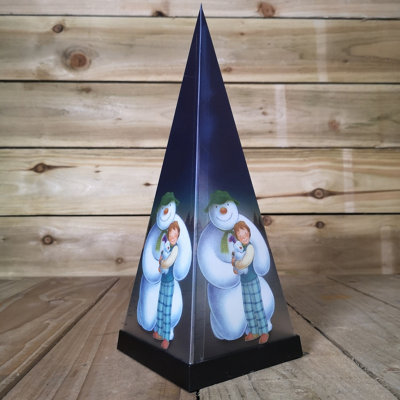 35cm The Snowman and The Snowdog LED Pyramid Christmas Decoration with ...