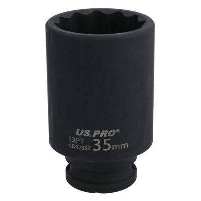 35mm 1/2" Drive Deep Impacted Thin Wall Walled Hub Nut Socket 12 Sided ...
