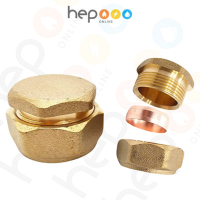 35mm Brass Compression End Cap Stop End WRAS Approved