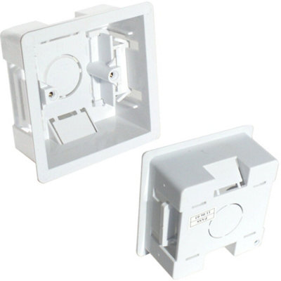35mm Deep Single Plastic Dry Lining Back Box 1 Gang Wall Flush Mount ...